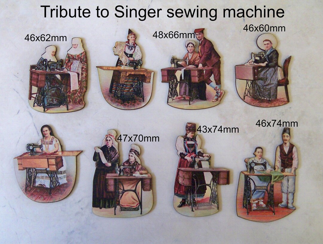Singer Sewing Machine. A Pack of 8 Laser Wood Cut Outs. A Tribute to a ...