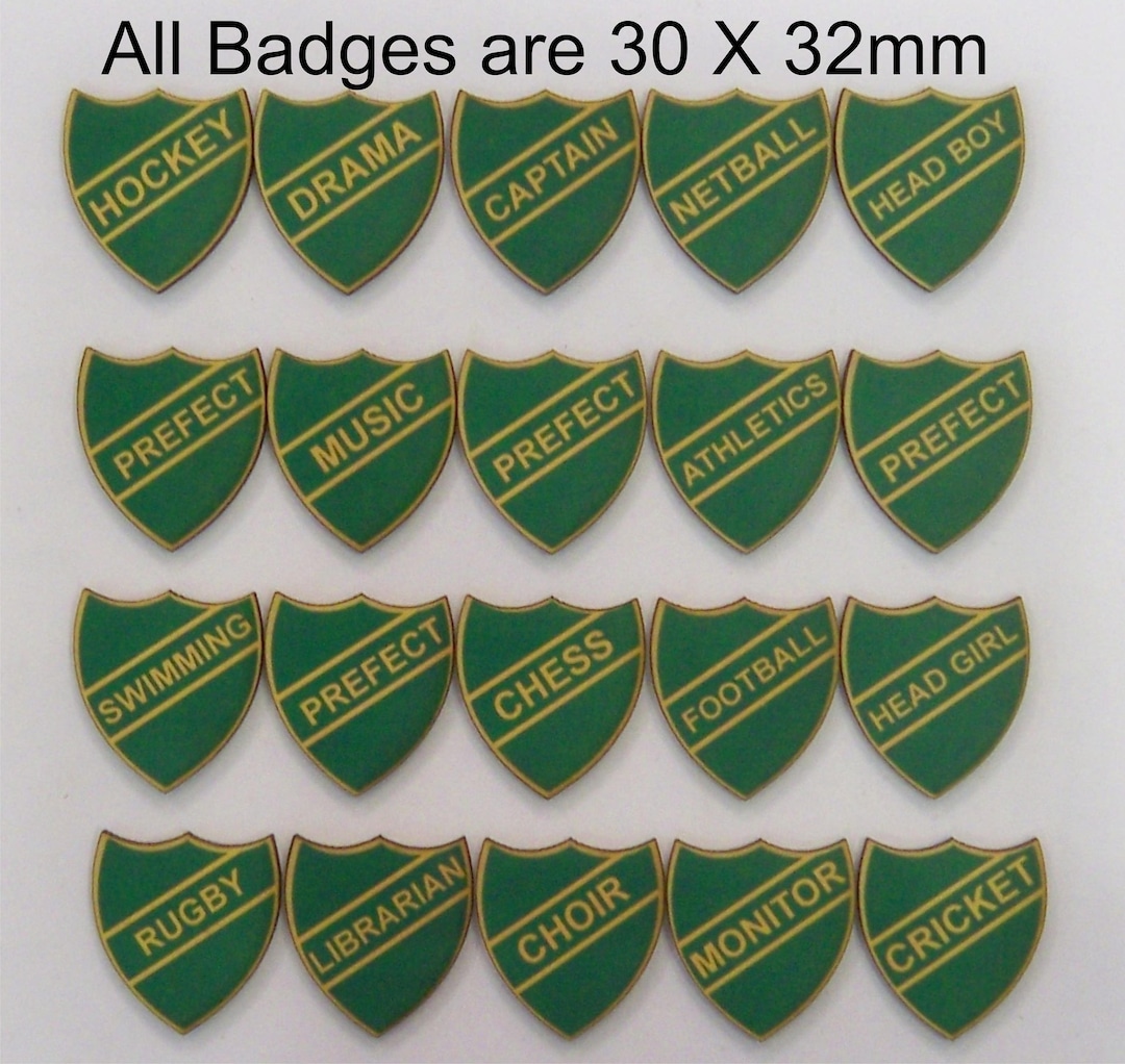 SCHOOL BADGES. GREEN House A Collection of 20 X Retro Looking Badges - Etsy