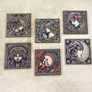 Art Deco Wooden Tiles. for Crafters and Creative People. Pack of 12 X ...
