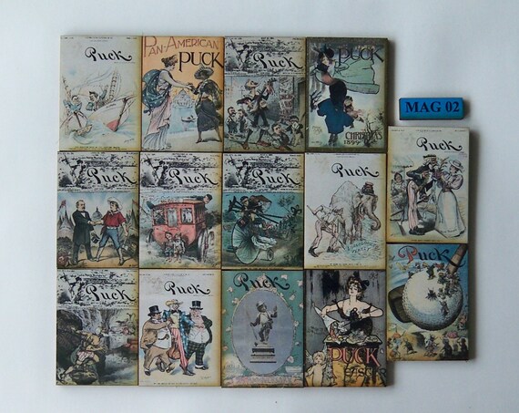 Puck Magazine covers. 14 laser wood cut. | Etsy