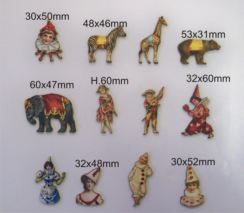 CIRCUS PERFORMERS and Animals. SET 1 12 X Wooden Cutouts | Etsy