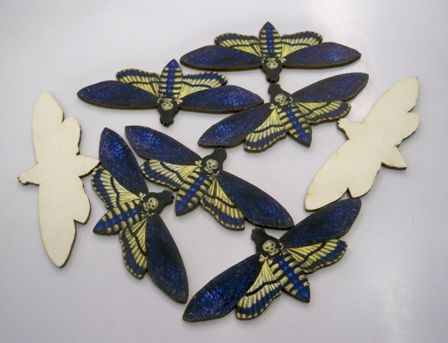 SKULL DEATH Head Moths. Laser Cut Wood. | Etsy