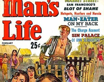 Classic Men's Adventure Pulp Mag Cover Art Illustrations | Etsy