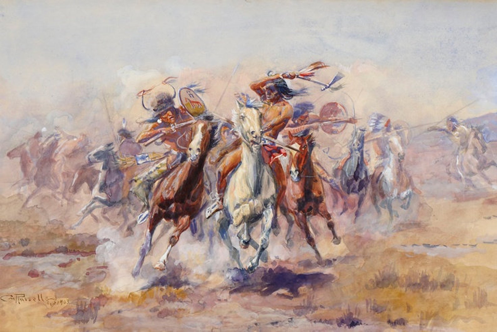 Charles M. Russell Native American Lifestyle Art and Paintings 40 ...