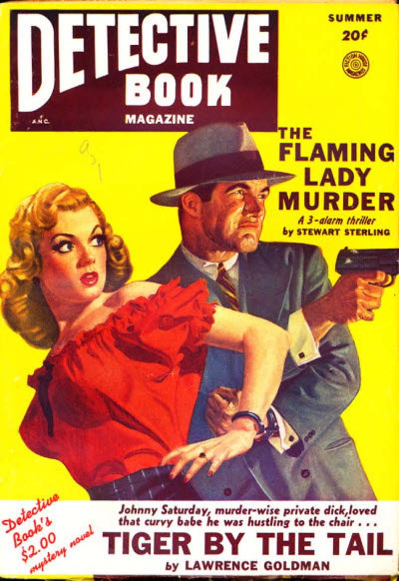 Detective Book Magazine Pulp Cover Art 8 Trading Cards Set Etsy