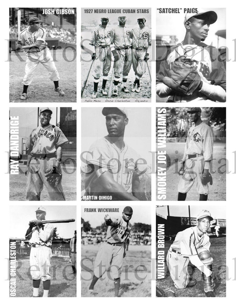 Negro League Baseball All-stars Photography Digital Printable Collage ...