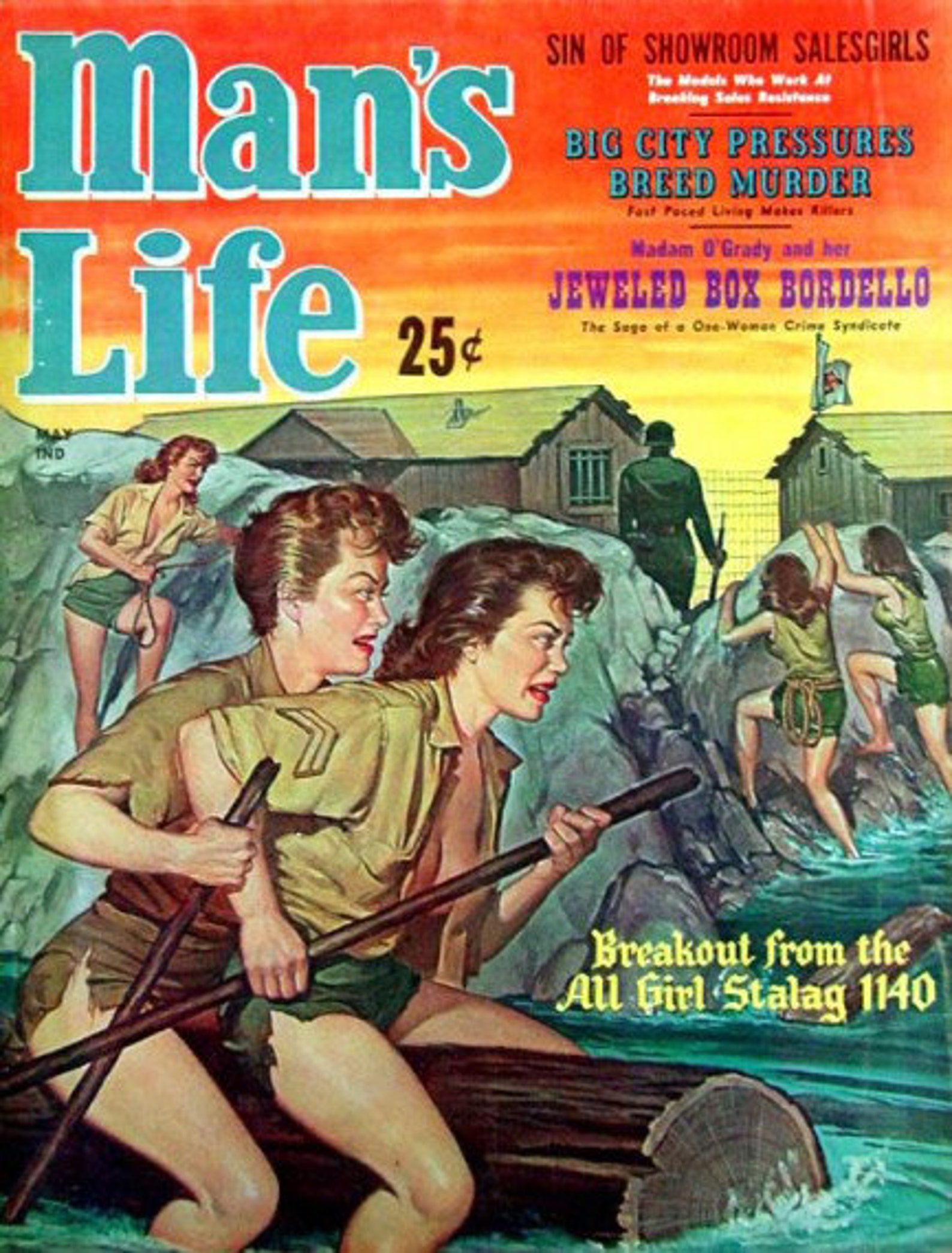 Man's Life Magazine Cover Art - 24-trading Cards Set - Men's Adventure ...