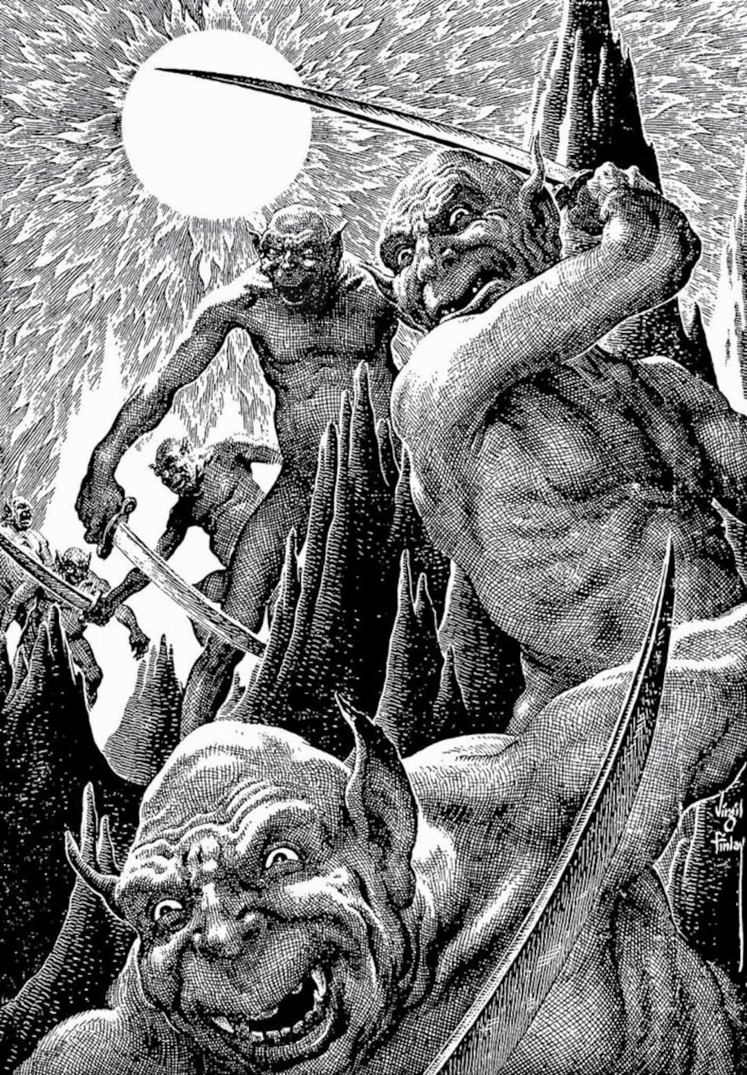 Virgil Finlay - Monsters and Macabre Art Illustrations 16 Trading Cards ...