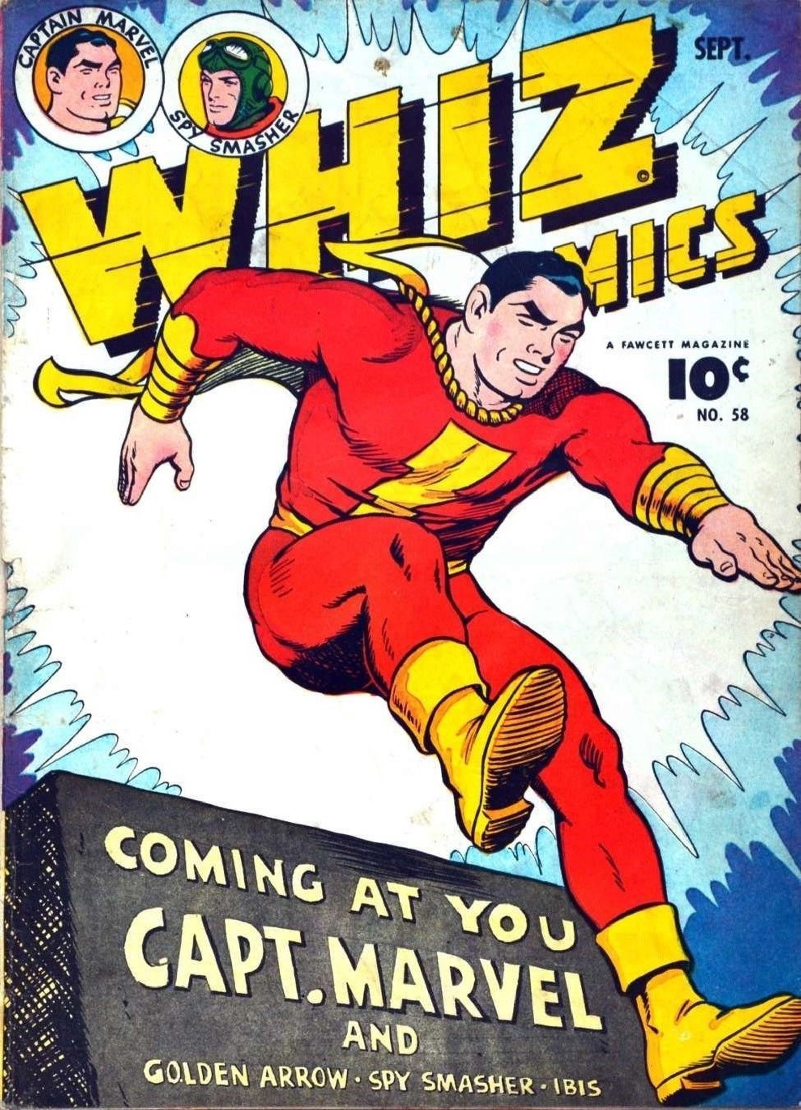 WHIZ Comics Featuring Captain Marvel - Comic Book Cover Art - 24 ...