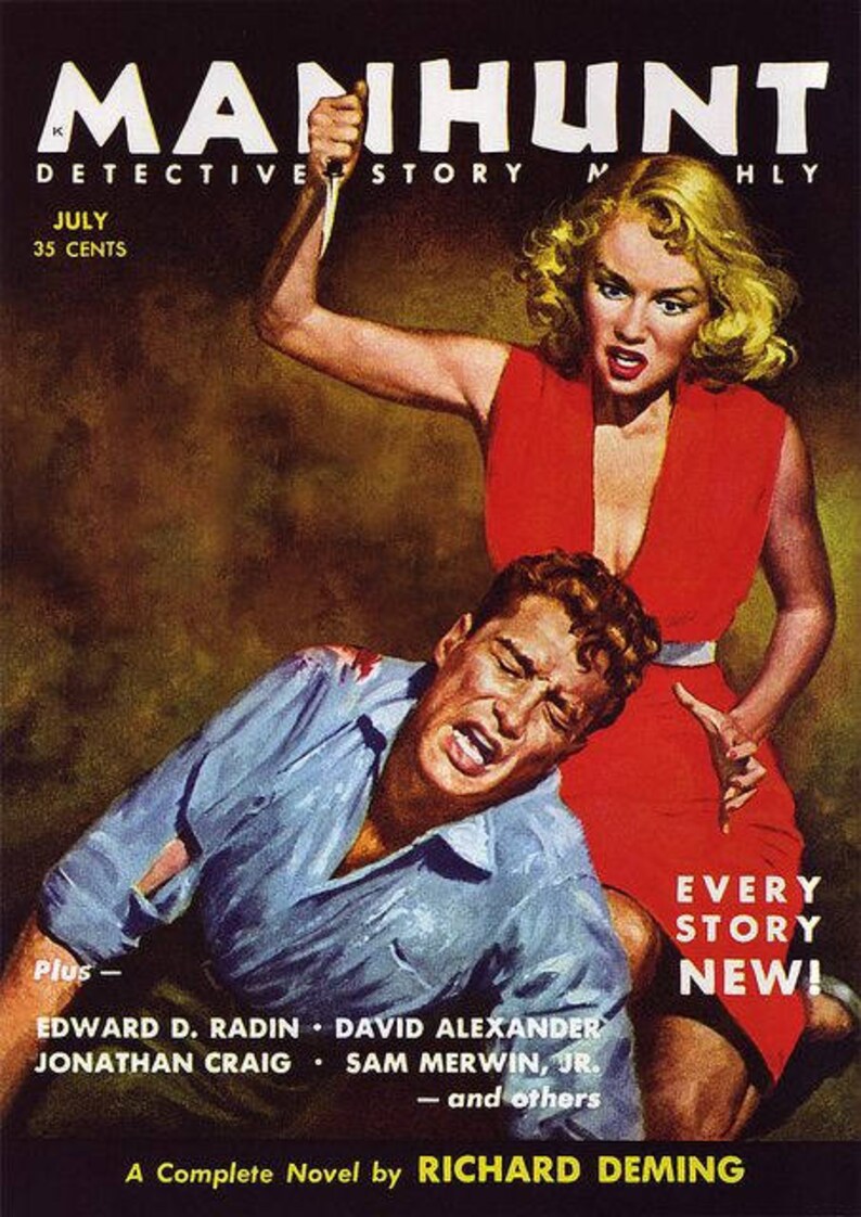 Manhunt Detective Story Magazine Cover Art 24 Trading Cards Etsy