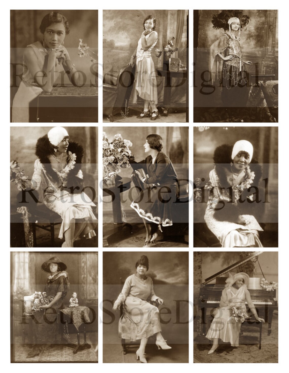 Women of the Harlem Renaissance - Photography Digital Printable Collage ...