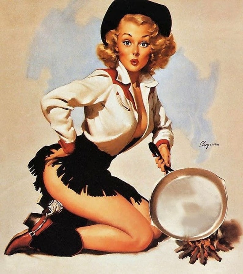 Gil Elvgren Cowgirls Pin Up Art And Illustrations 24 Trading Cards Set