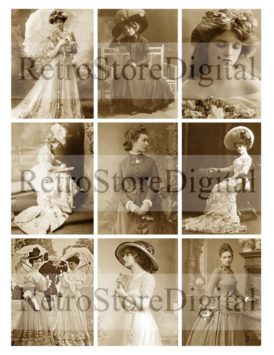 Women of the Victorian and Edwardian Era Photography Digital Printable ...