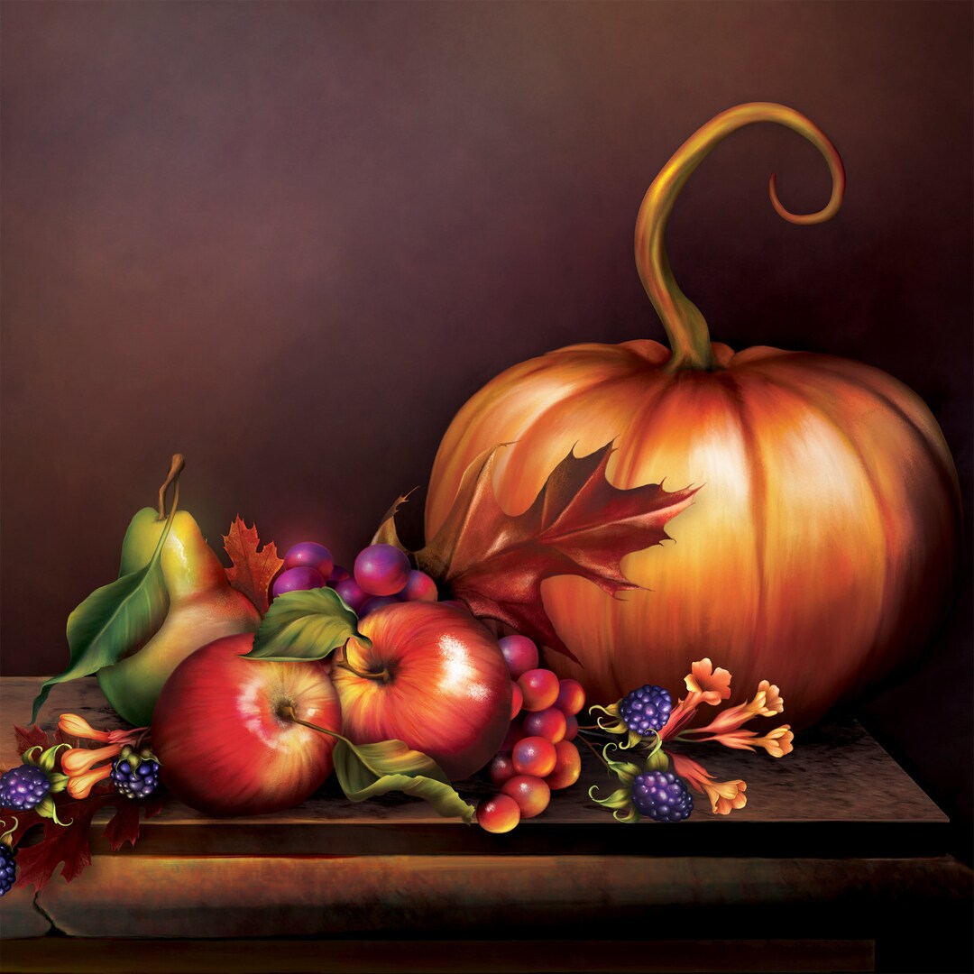 Harvest Digitally-painted Fall Autumn Themed Design Resource ...