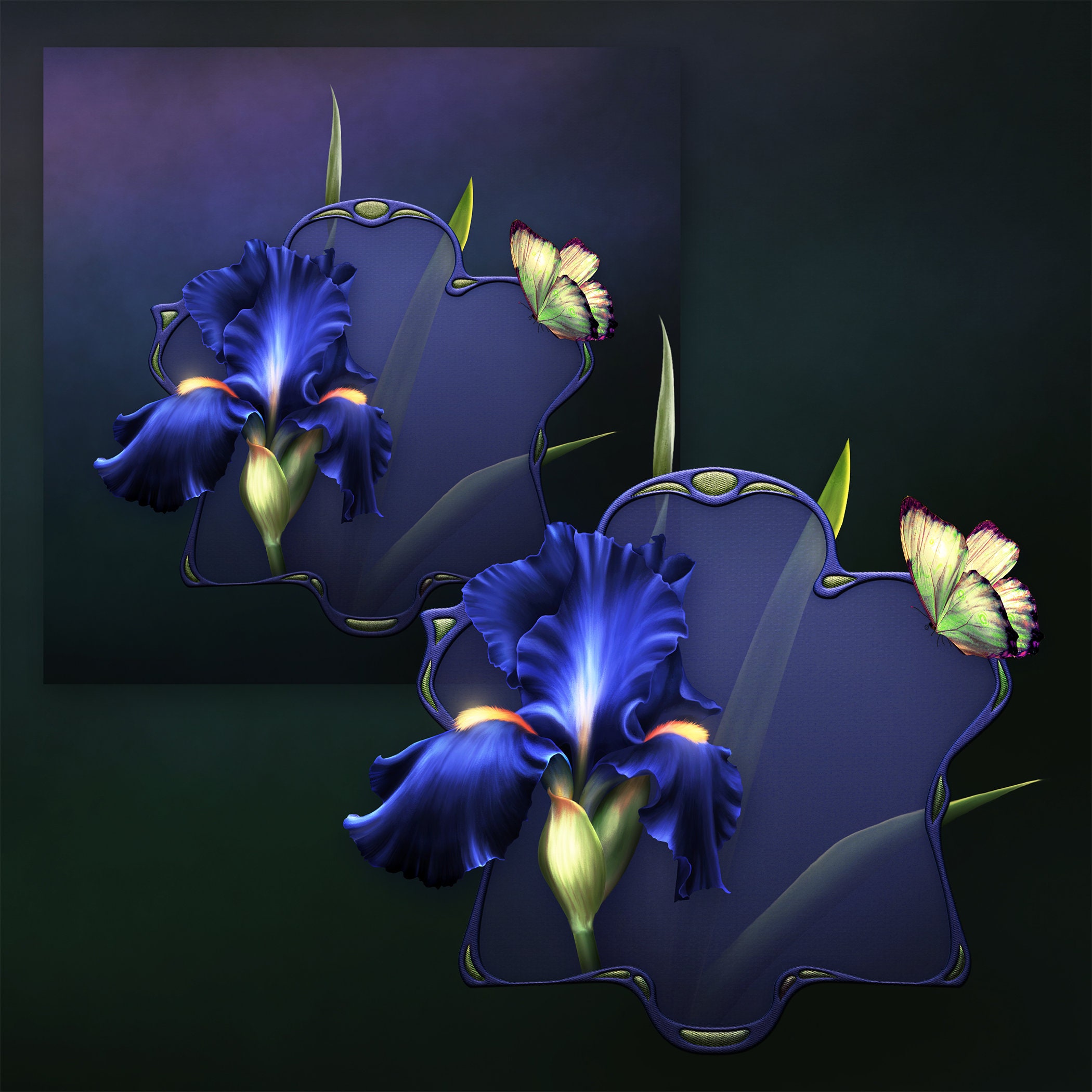 Iris Bliss Digitally-painted Bearded Iris Design Resource - Etsy