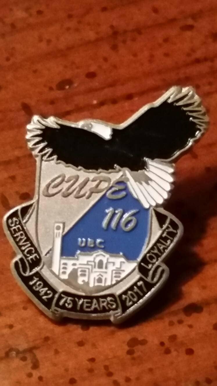 Vintage University of British Columbia CUPE 116 Pins and Board of ...