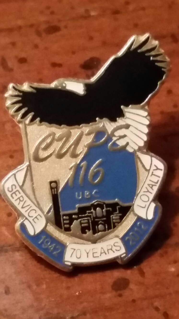 Vintage University of British Columbia CUPE 116 Pins and Board of ...