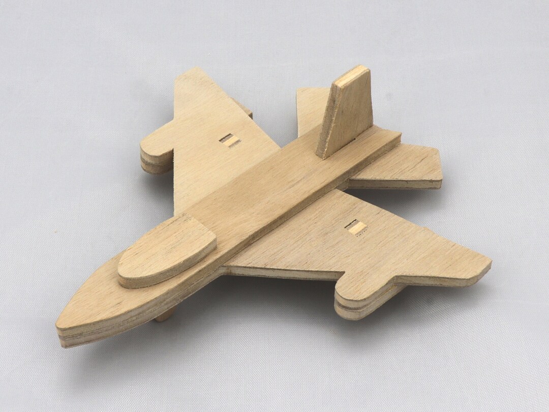 Handmade Wooden Toy Airplane: Jet Fighter Unfinished - Etsy