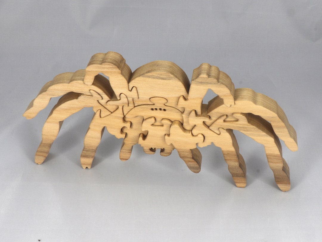 Wooden 13 Piece Spider Puzzle Tarantula Arachnid Free Standing Handmade ...