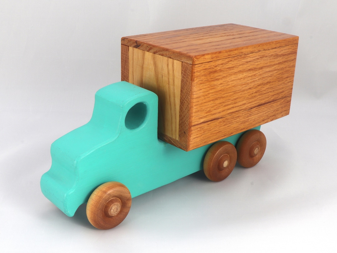 Handmade Wooden Toy Box Truck: Painted Moving Van - Etsy