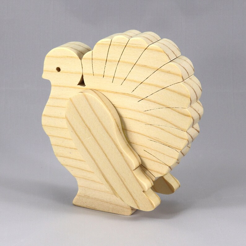 Turkey Figurine, 3D Layered Freestanding Paintable, Handmade Unfinished ...