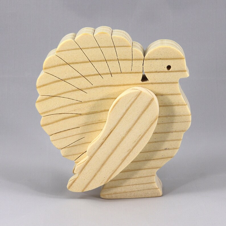 Turkey Figurine, 3D Layered Freestanding Paintable, Handmade Unfinished ...