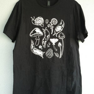 Mushroom Slug Forest Bug Screen Printed Tshirt - Etsy