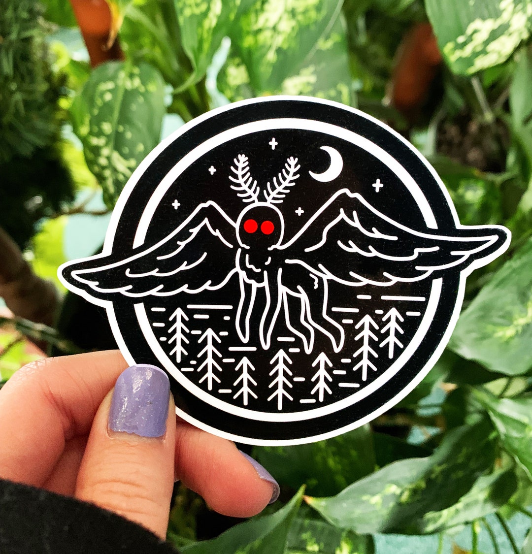 Mothman Cryptid Moth Vinyl Sticker - Etsy