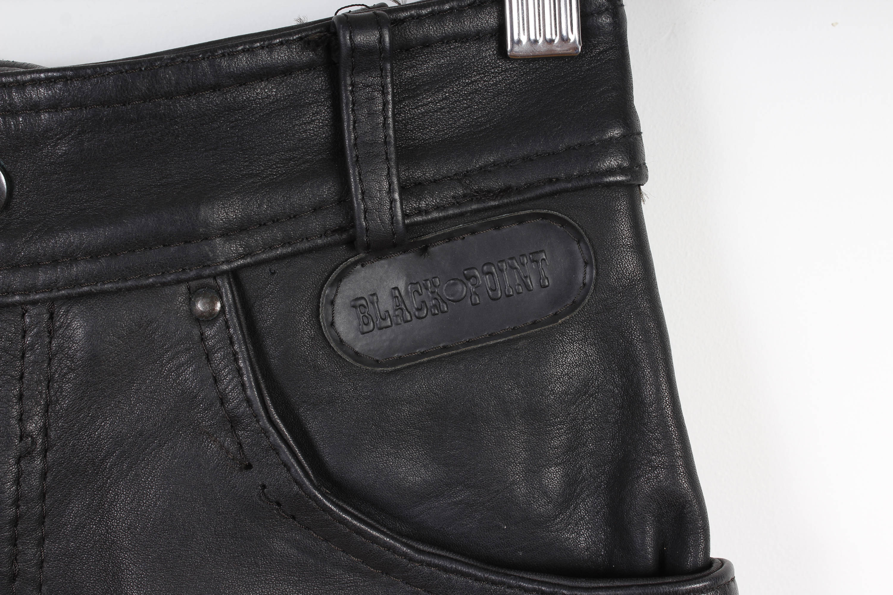 Real Leather Rocker Pants Punk Rock High Waist Women Pants Black Leather Motorcycle Style Goth ...