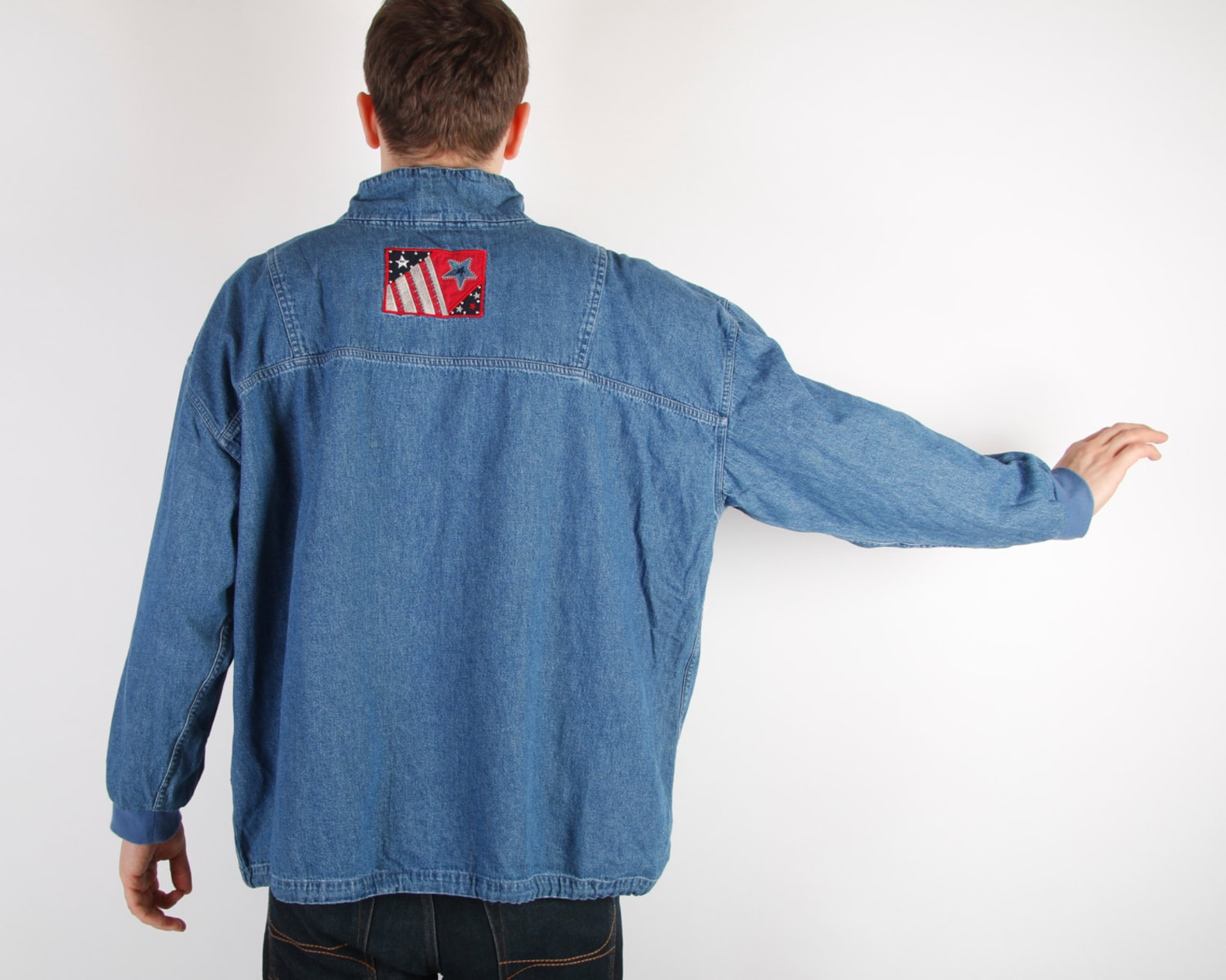 Vintage Denim Blue Sweater: American Flag Hippie Jumper - Etsy