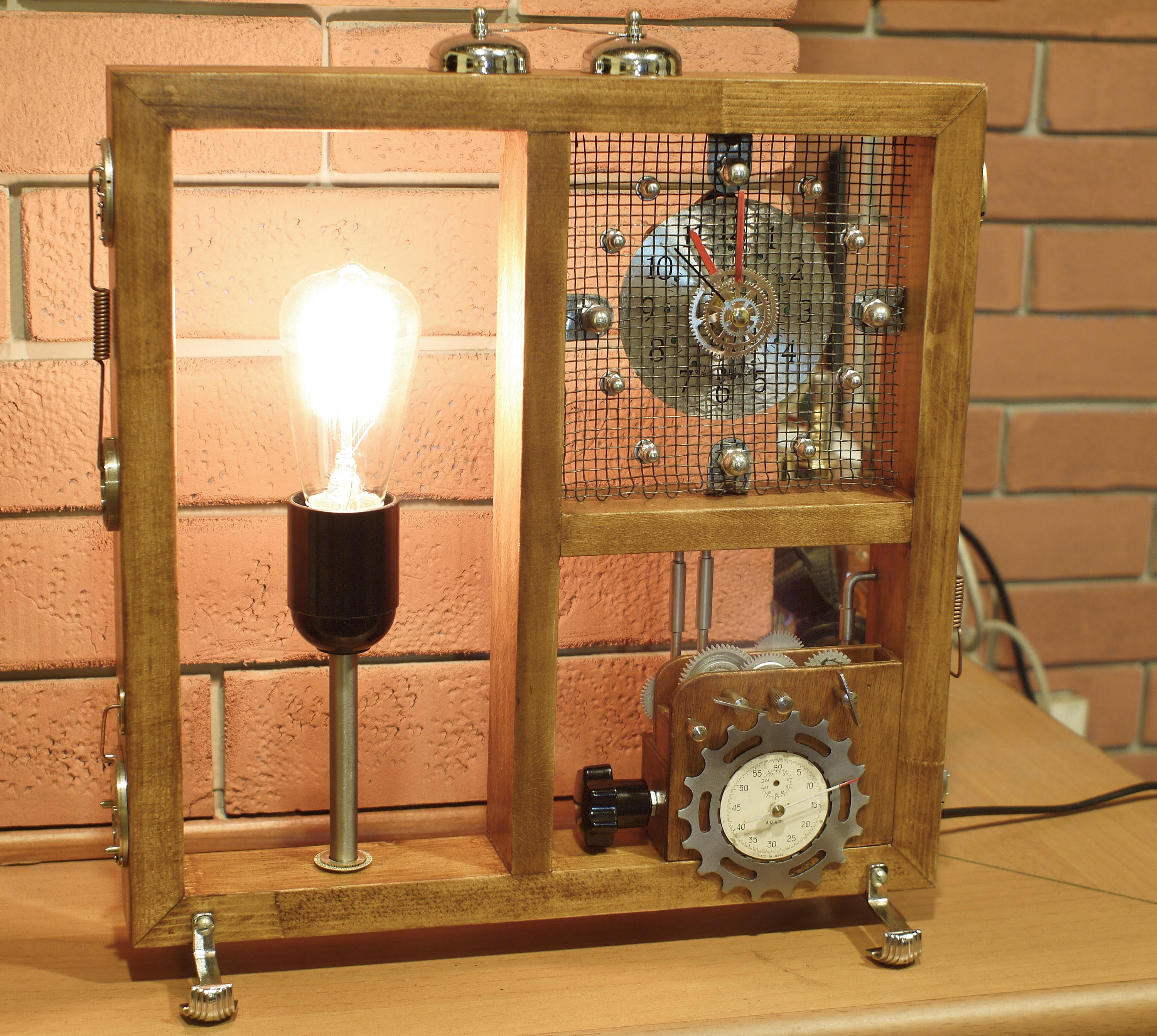 Steampunk Lamps Wooden lamp Edison bulb Table lamp Pendant | Etsy