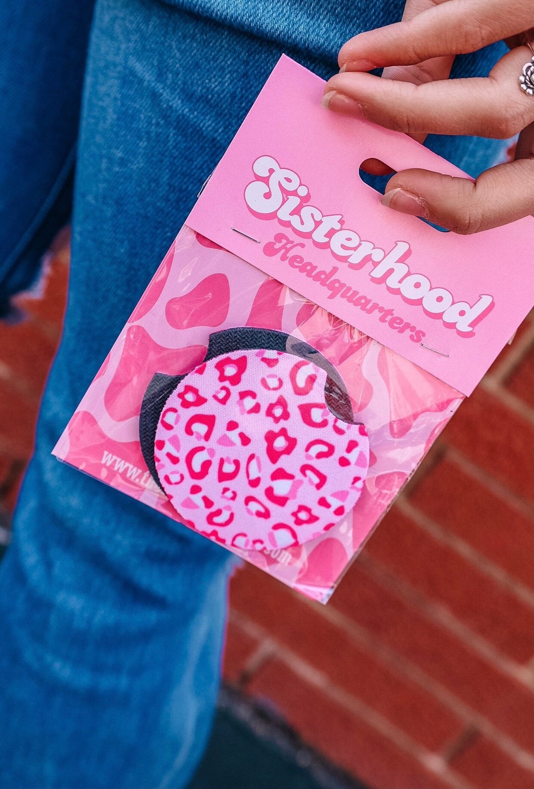 Pink Leopard Car Coasters 2-pack - Etsy