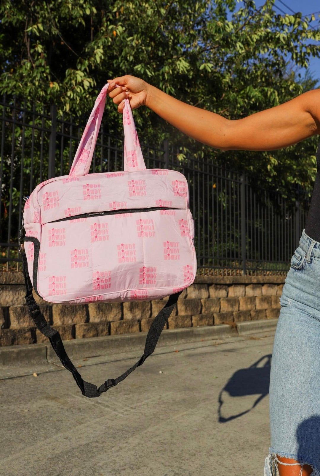 Pink Howdy Puffer Duffel Bag - Etsy Australia