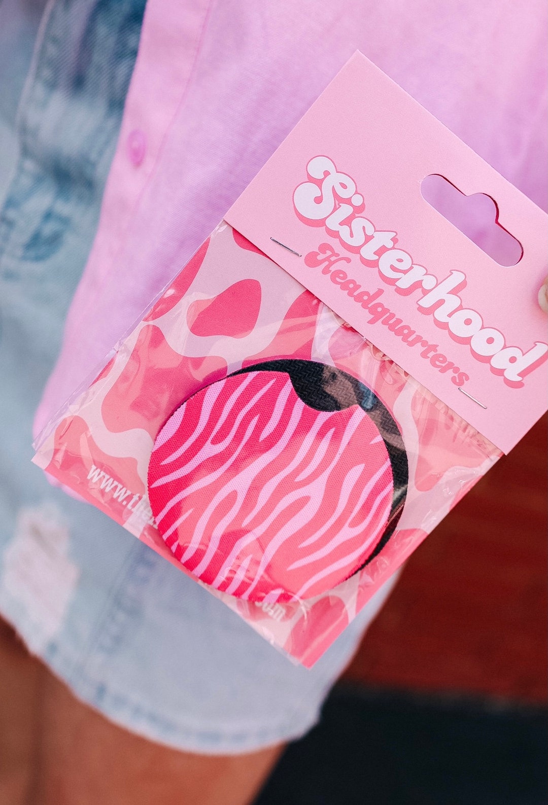 Can't Be Tamed Pink Zebra Print Car Coasters 2-pack - Etsy