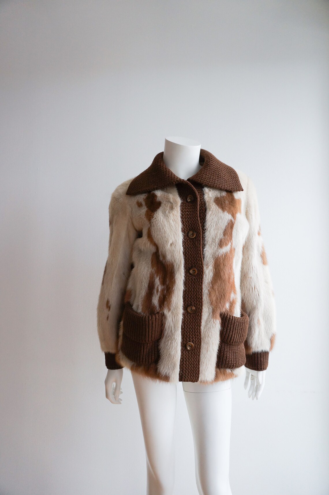 Vintage 70s Spotted Mink Fur Coat One of a Kind - Etsy
