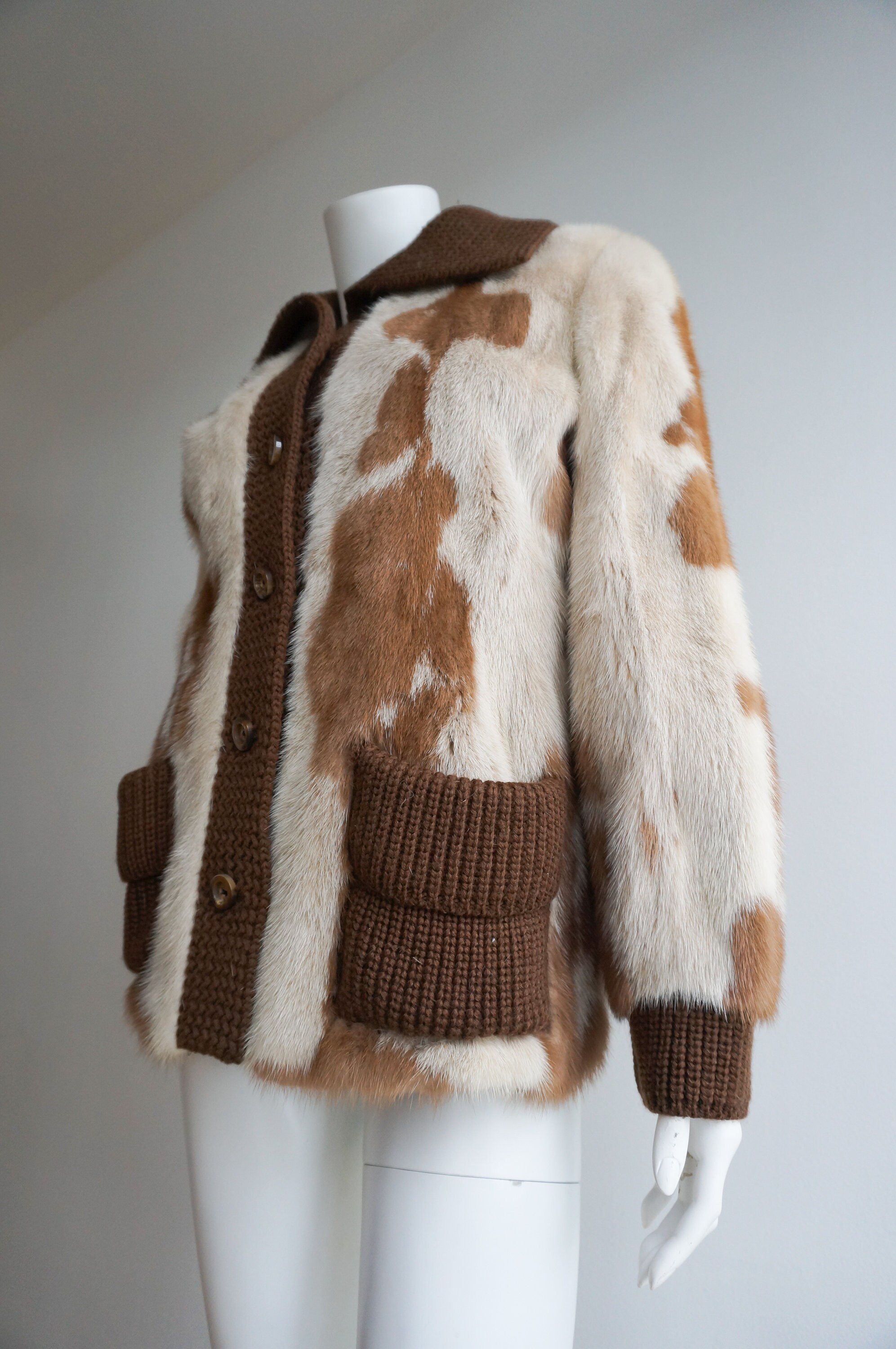 Vintage 70s Spotted Mink Fur Coat One of a Kind - Etsy