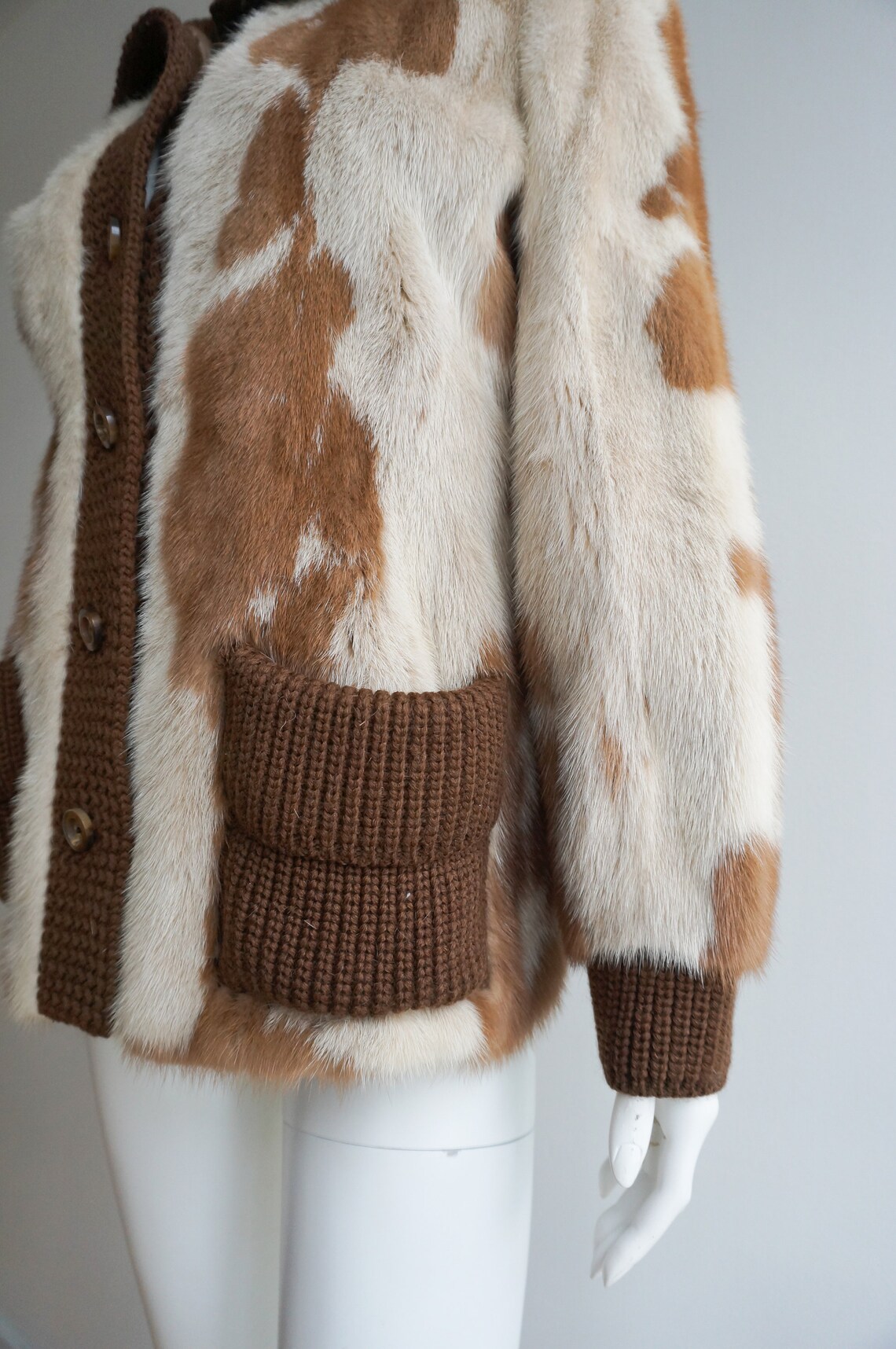 Vintage 70s Spotted Mink Fur Coat One of a Kind - Etsy