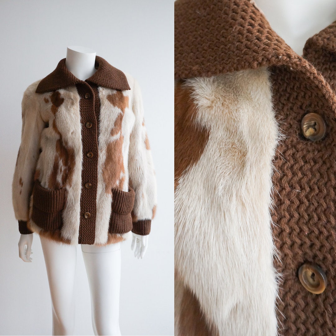 Vintage 70s Spotted Mink Fur Coat One of a Kind - Etsy