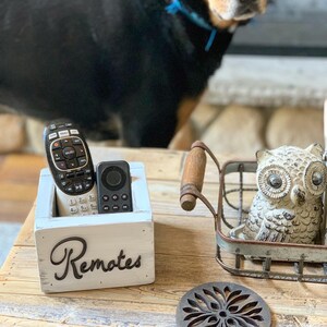 Farmhouse Remote Control Holder: Rustic Wood Remote Caddy - Etsy