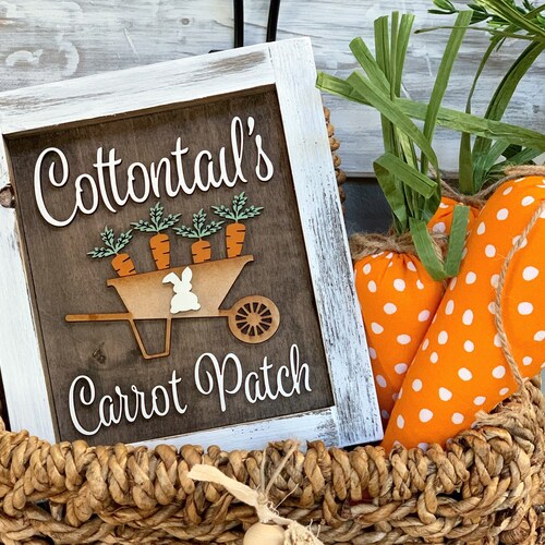 Cottontails Carrot Patch / Carrot Decor / Easter Decor / | Etsy