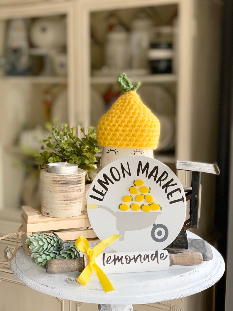 Lemon bundle / lemon decor / lemons / tiered tray decor / 3d | Etsy