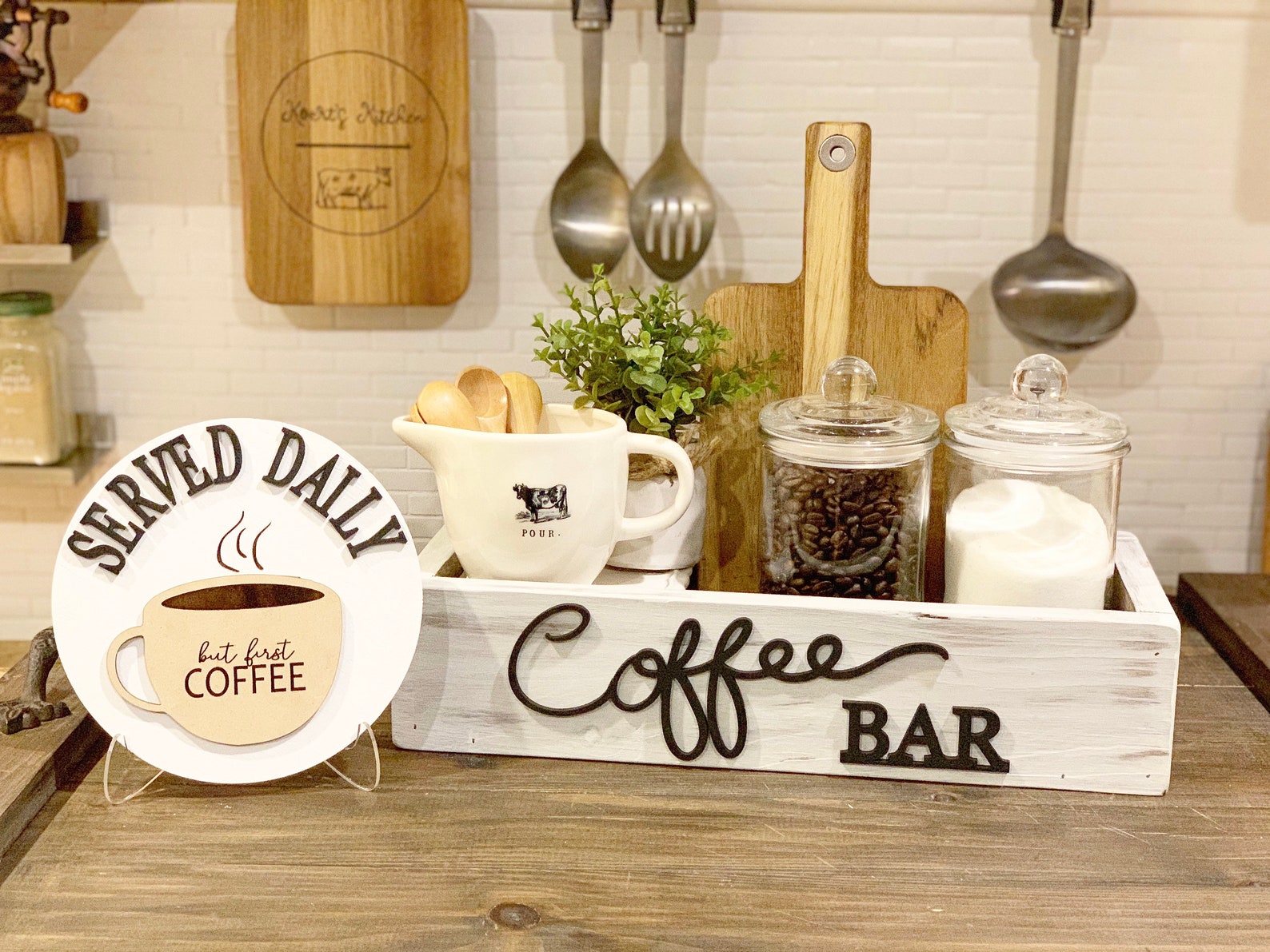 Coffee Bar Wooden Box / Coffee Bar Storage / Coffee Bar Sign / - Etsy