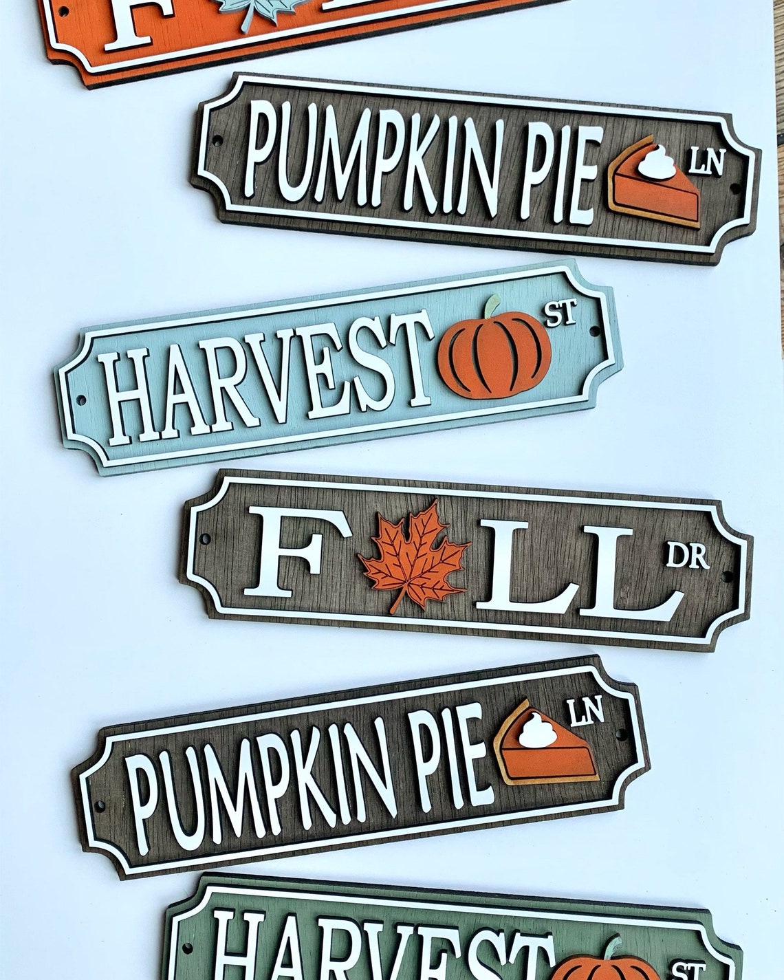 Fall Road Signs / Fall Decor / Tray Decor / Tiered Tray Decor - Etsy