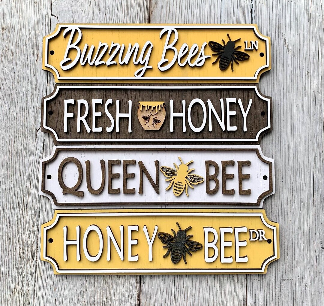 Bee Signs / Spring Decor / Spring Sign / Tiered Tray Decor / Tray Signs ...