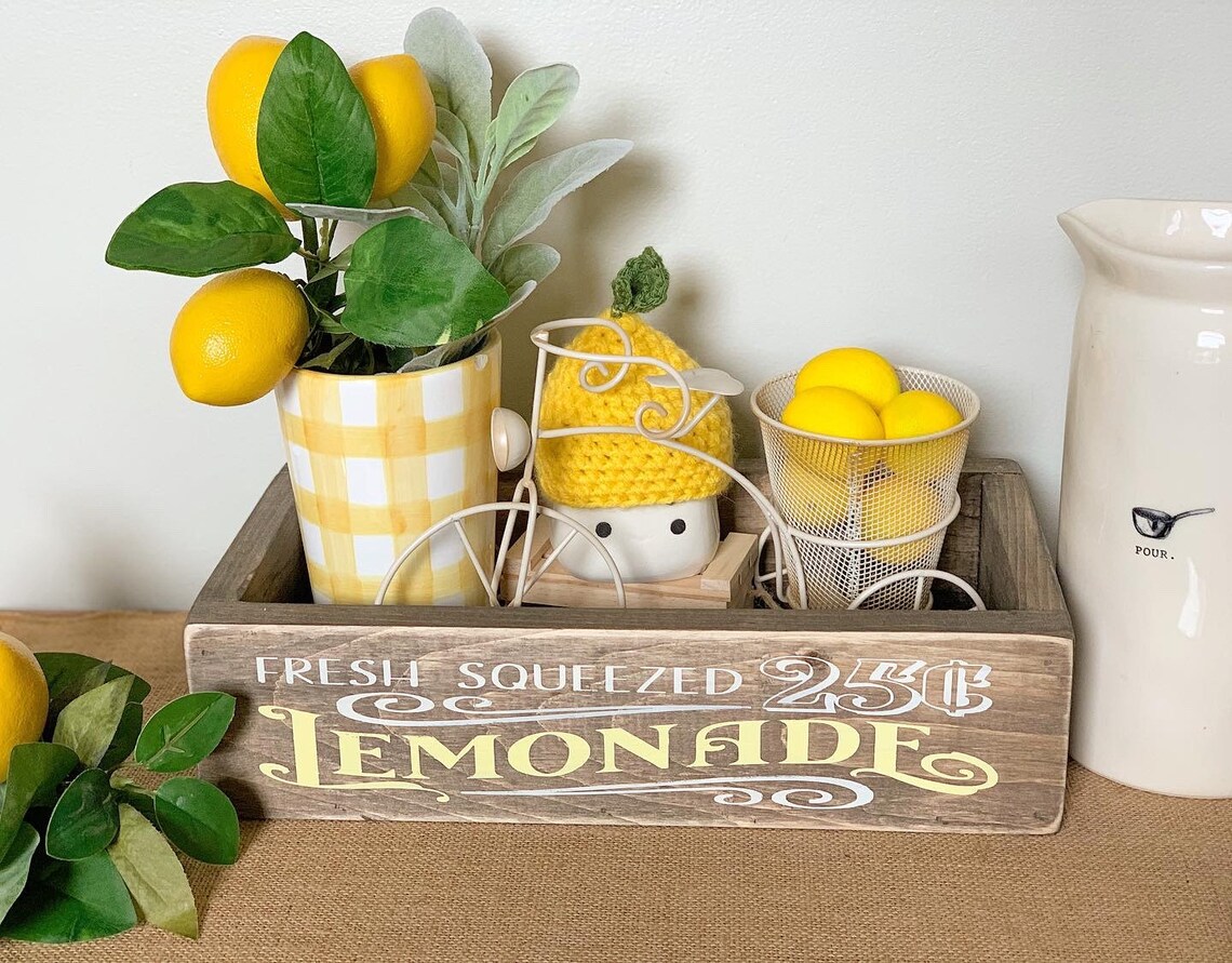 Lemonade Rustic Wood Box / Lemonade Decor / Lemon Decor / | Etsy