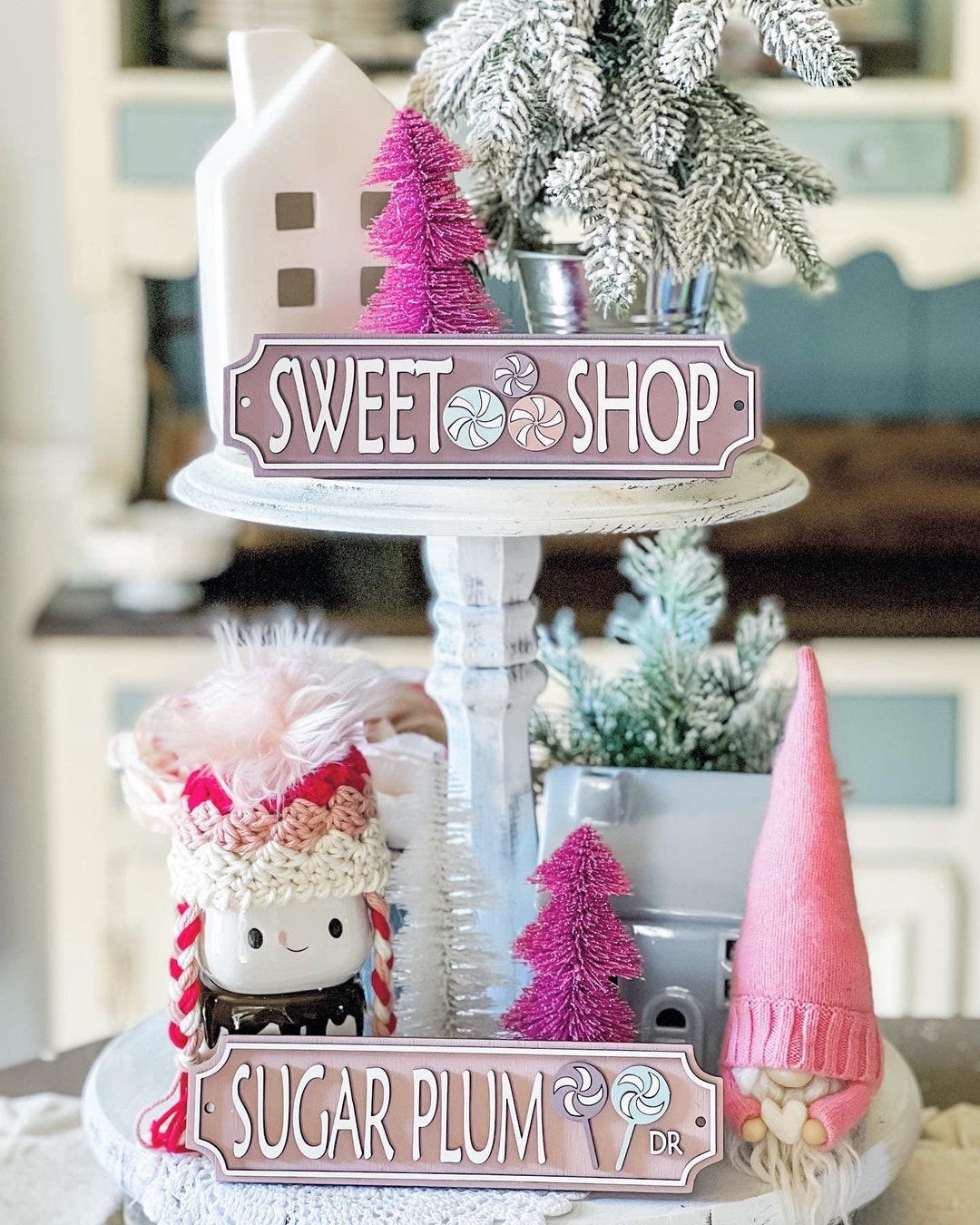 Candy Land Road Sign: Tiered Tray Decor, Sweet Shop Sign - Etsy