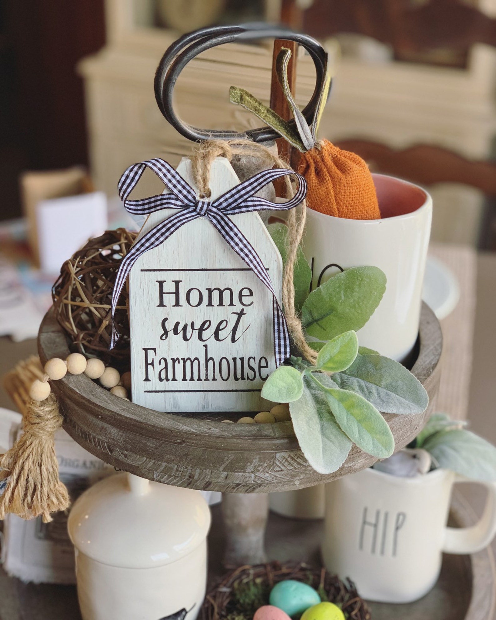 Home Sweet Farmhouse / Wood Tags / Farmhouse Signs / Tiered | Etsy