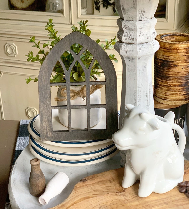 Farmhouse Window / Tiered Tray Decor / Cathedral Window / Arch - Etsy