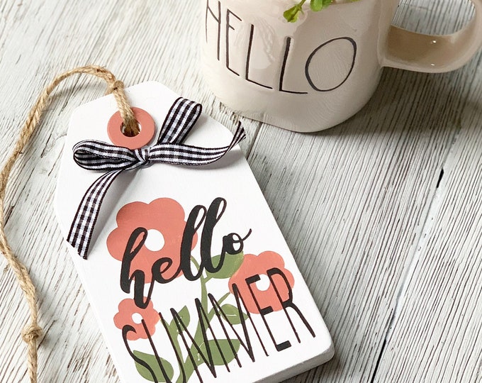 Happy Spring / Mini Tag Sign / Spring Signs / Spring Decor / Farmhouse ...