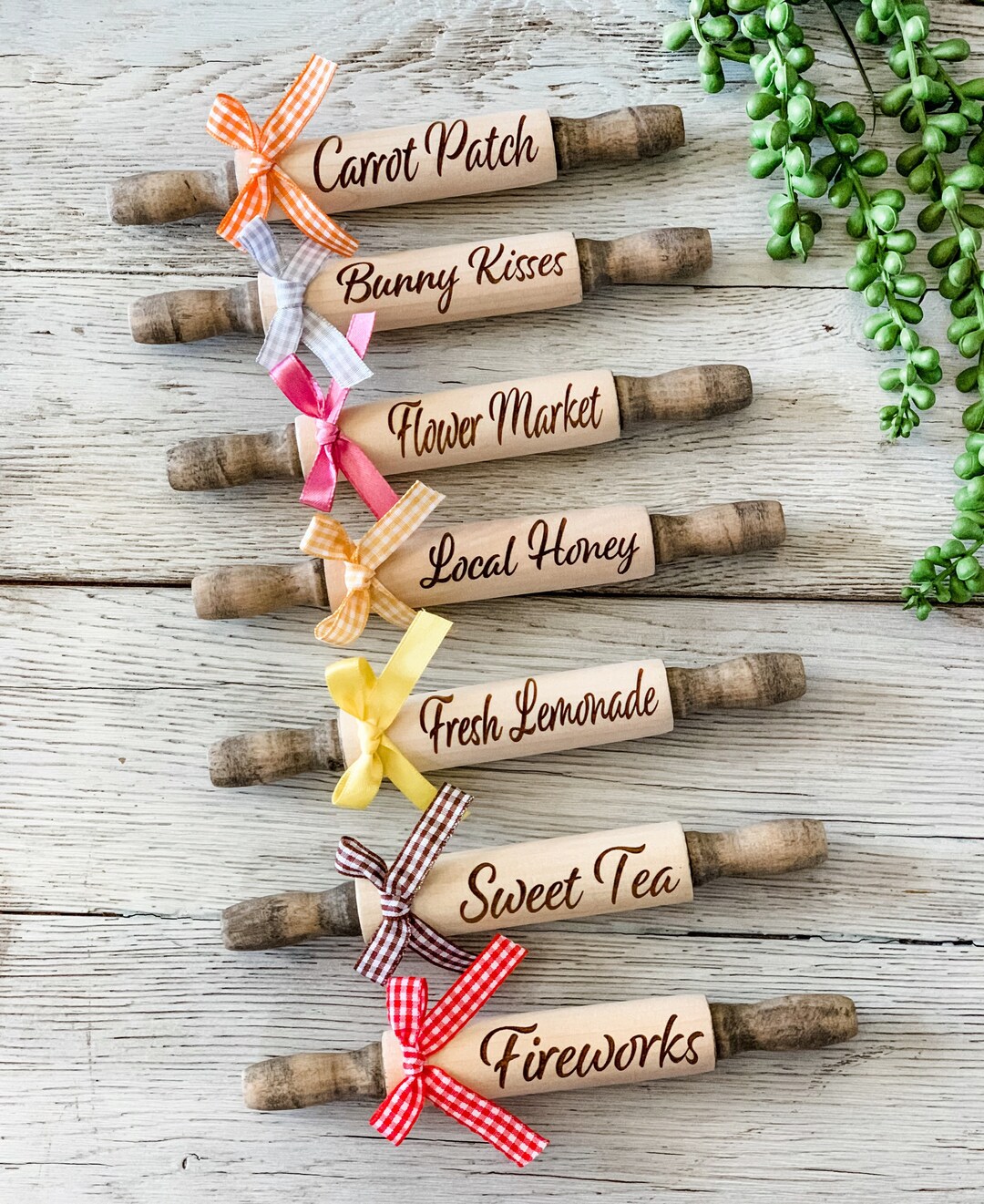 Mini Engraved Rolling Pins / Tiered Tray Decor / Tray Decor / Farmhouse ...